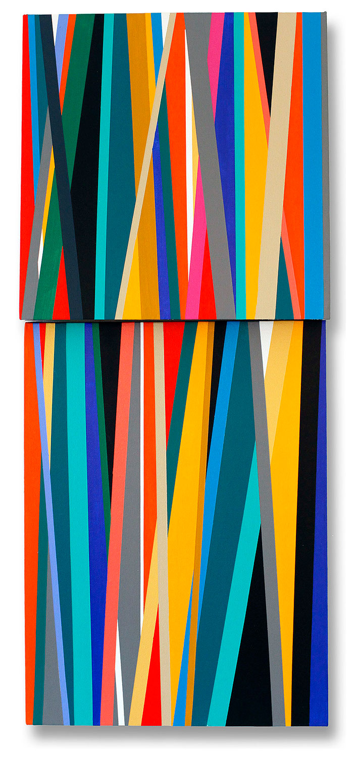 Israel Guevara, Color + Space, Acrylic on canvas, slanted canvas ...