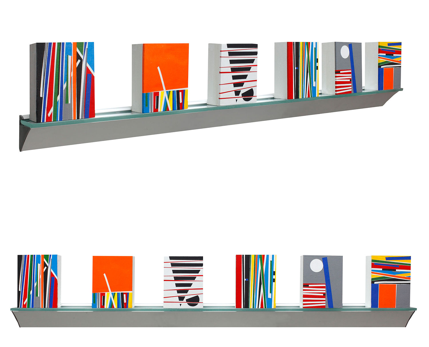 Israel Guevara, Linear Permutations II, 2007, Acrylic on wood, 6 x 31. ...